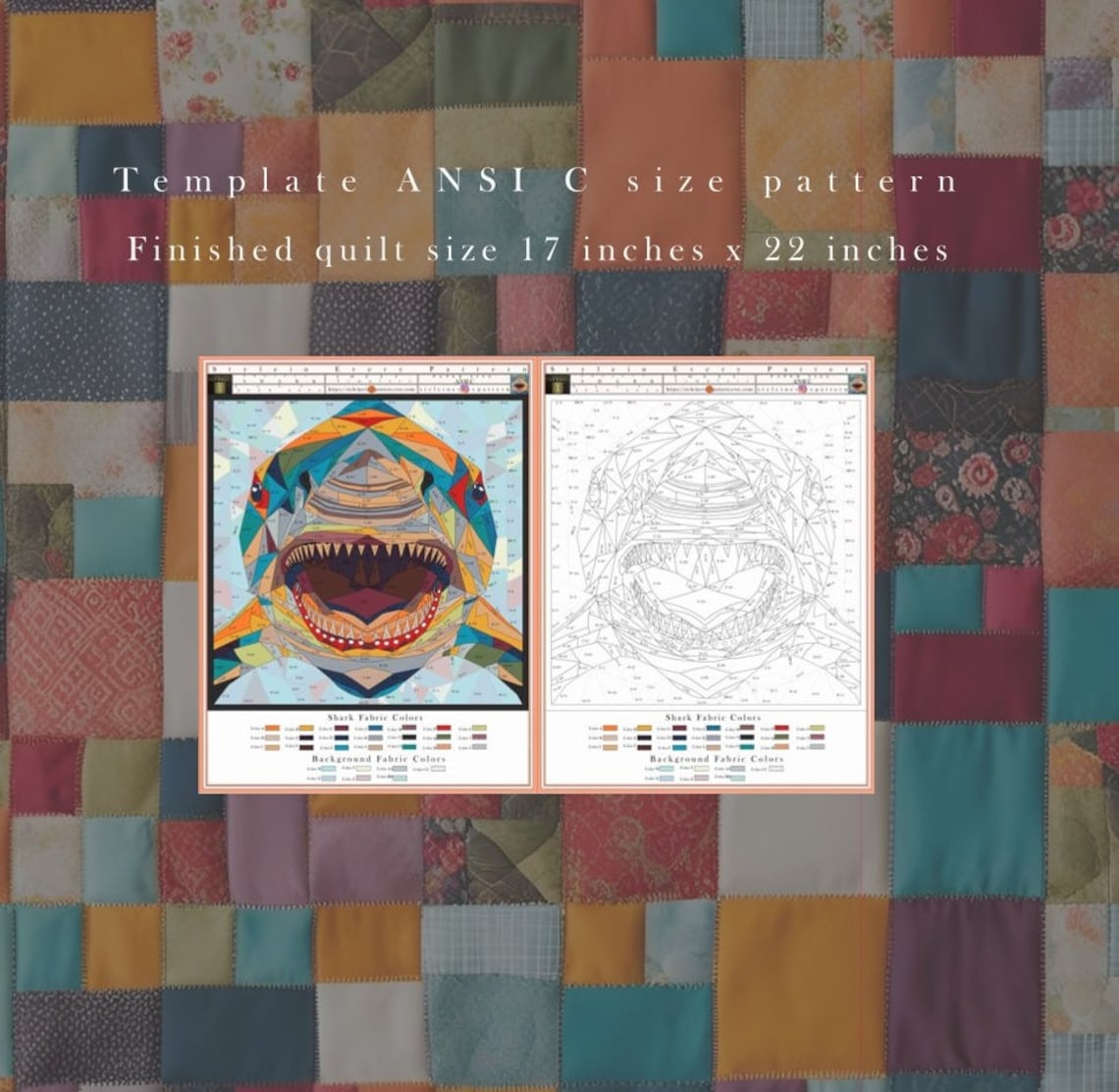 Shark Patchwork Pattern , Shark Quilt Pattern , Animal Quilts , Quilt ...