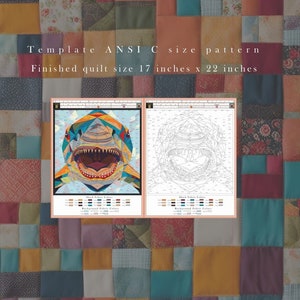 Shark Patchwork Pattern , Shark Quilt Pattern , Animal Quilts , Quilt ...