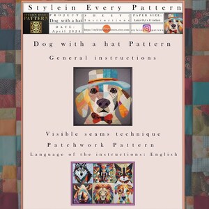 Dog Patchwork Pattern , Dog Quilt Pattern , Quilt Pattern , Dog With ...