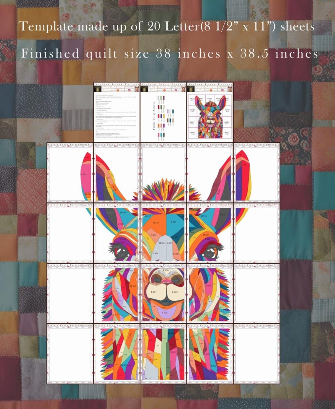 Quilt Pattern PDF ,llama Patchwork Pattern ,animal Sewing Pattern ...