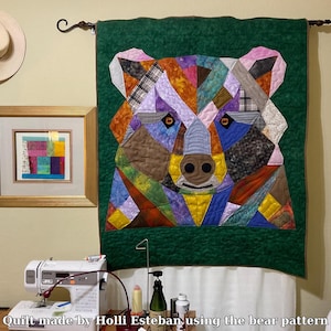 Bear Patchwork Pattern, Bear Quilt Pattern, Bear Sewing Pattern, Animal ...