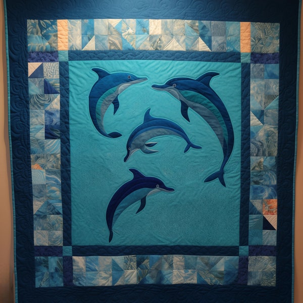 Dolphin Applique - Etsy