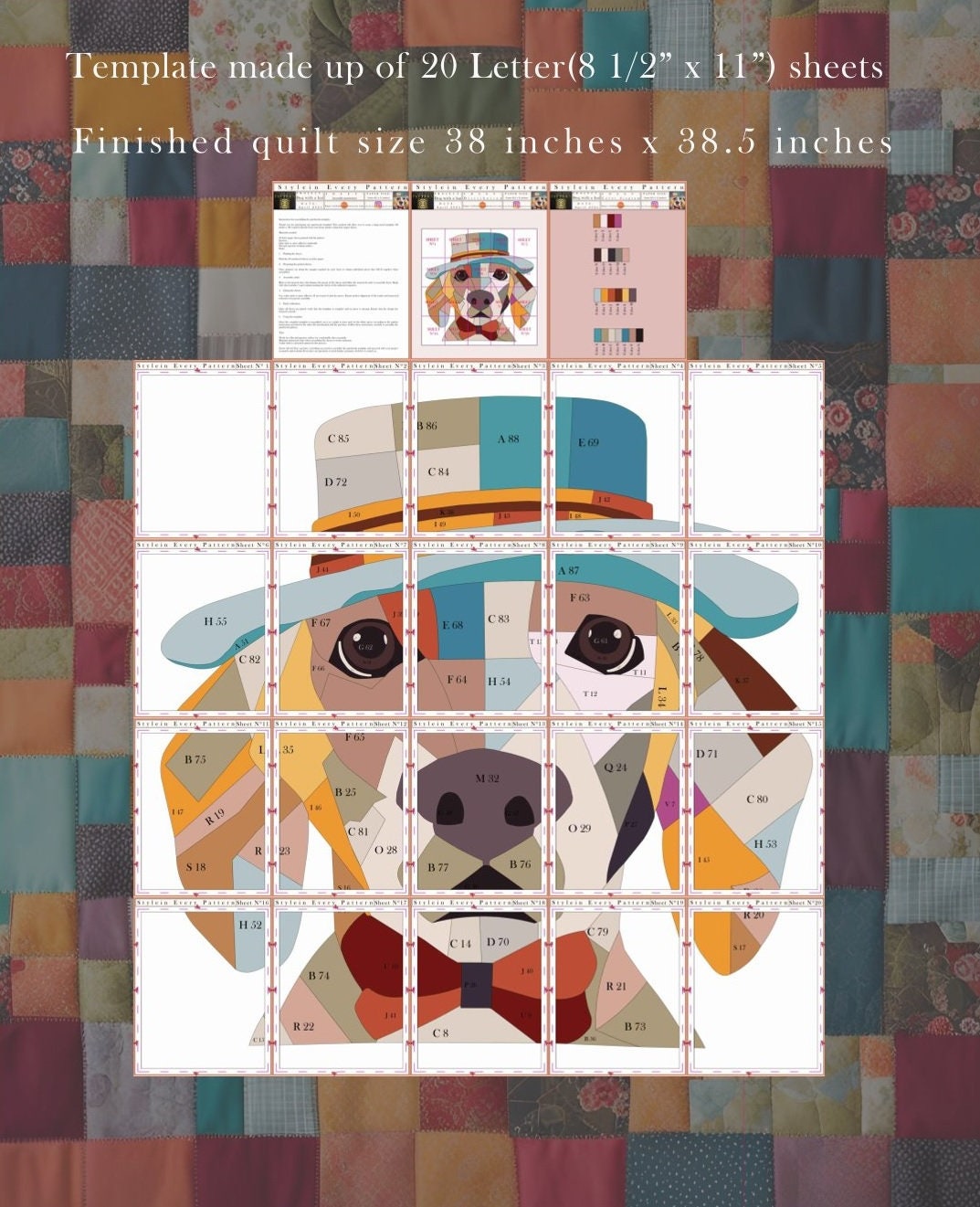 Dog Patchwork Pattern , Dog Quilt Pattern , Quilt Pattern , Dog Quilt ...