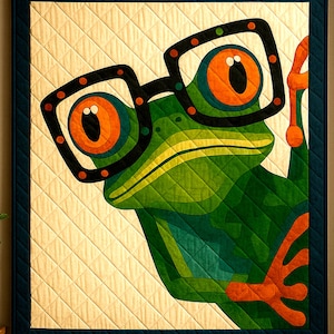 Frog Quilt Pattern PDF, Printable Patchwork Template for Quilting ,quilt Block Design ,digital ...