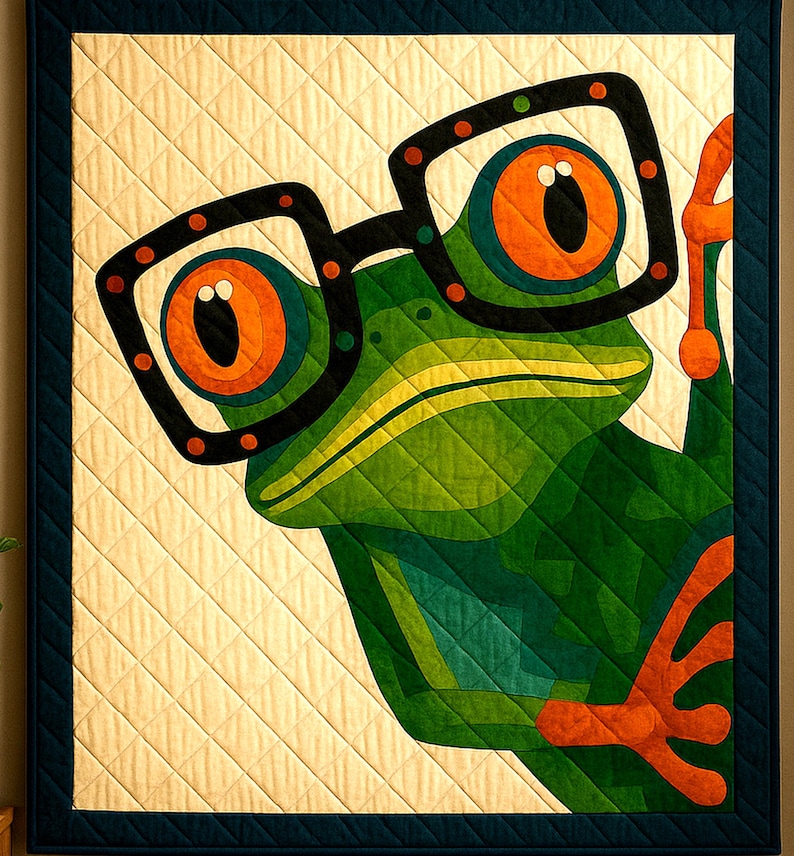 Frog Quilt Pattern: Patchwork Template, Home Craft (PDF Download) - Etsy