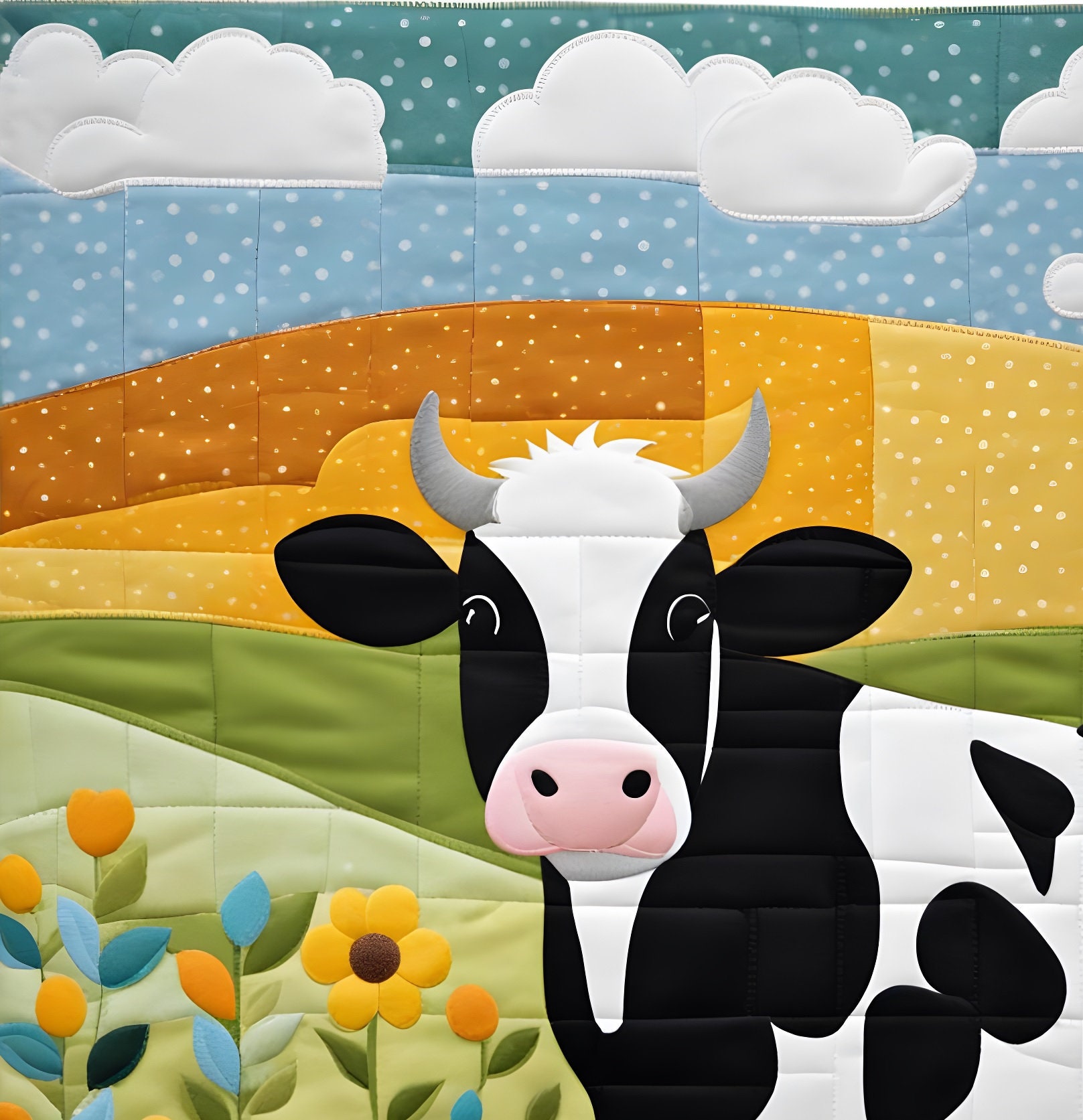 Cow Quilt Pattern ,PDF Quilt Pattern ,cow Patchwork Pattern ,PDF ...