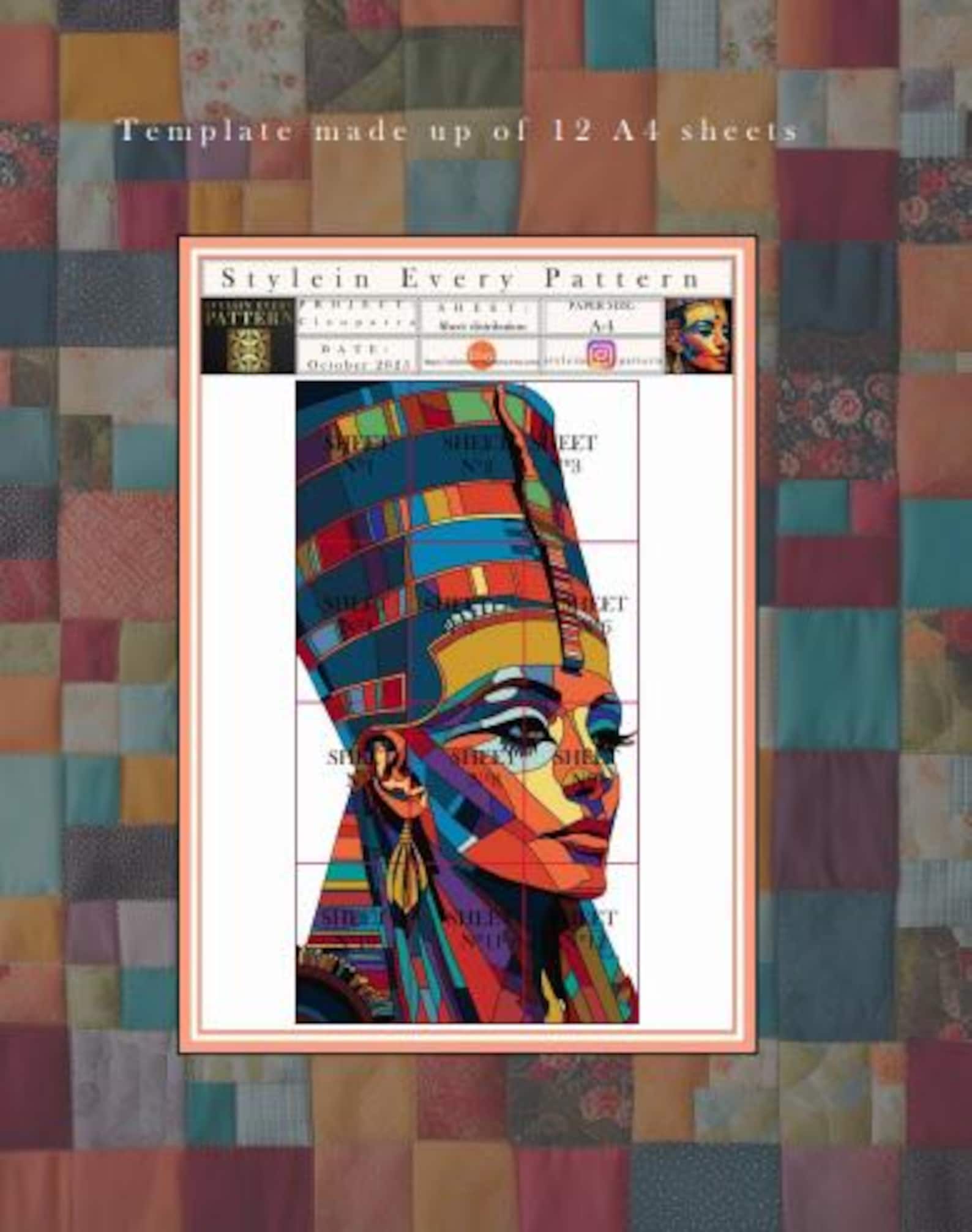 Portrait Quilt Pattern PDF – Modern Face Collage Quilt Template ...