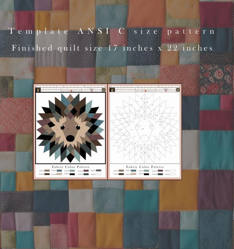 Hedgehog Quilt Pattern , Quilt Block Pattern , Beginner Quilt Pattern , Modern Quilt Pattern ...