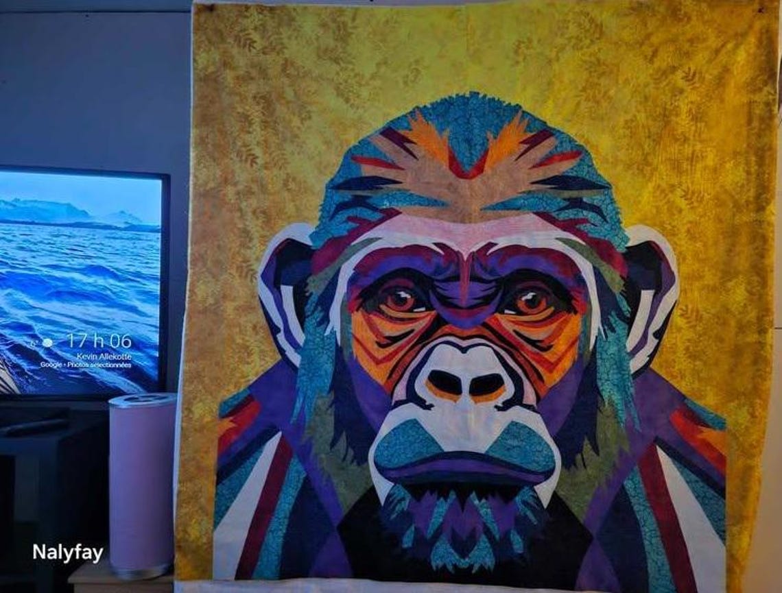 Monkey Quilt Pattern ,monkey Patchwork Pattern ,pdf Quilt Pattern ...