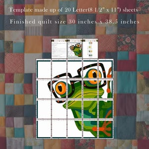 Frog Quilt Pattern PDF, Printable Patchwork Template for Quilting ,quilt Block Design ,digital ...