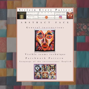 Abstract Face Patchwork Pattern, Face Quilt Pattern, Face Sewing ...