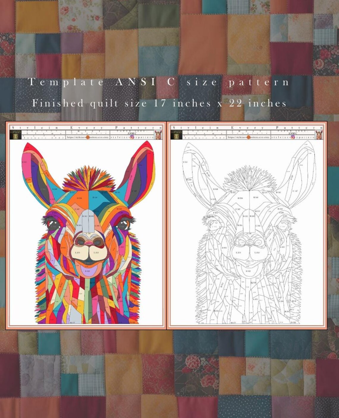 Quilt Pattern PDF ,llama Patchwork Pattern ,animal Sewing Pattern ...