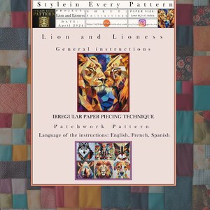 Lion and Lioness Patchwork Patterns , Lion and Lioness Quilt Patterns ...