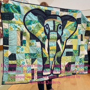 Patchwork Elephant Pattern ,elephant Quilt Pattern ,quilt Pattern Pdf ,quilt Animal ,elephant ...