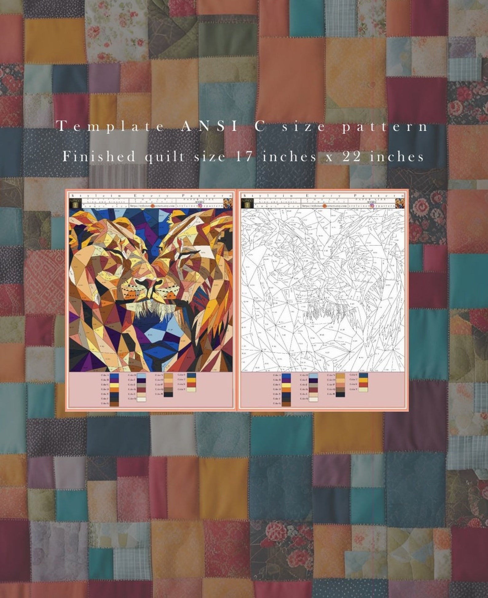 Lion and Lioness Patchwork Patterns , Lion and Lioness Quilt Patterns ...