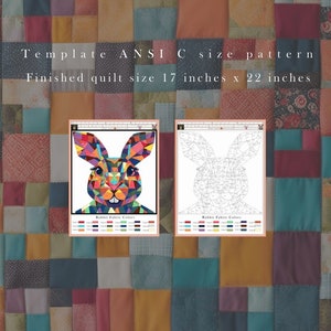 Bunny Patchwork Pattern, Bunny Quilt Pattern, Animal Quilts, Quilt ...