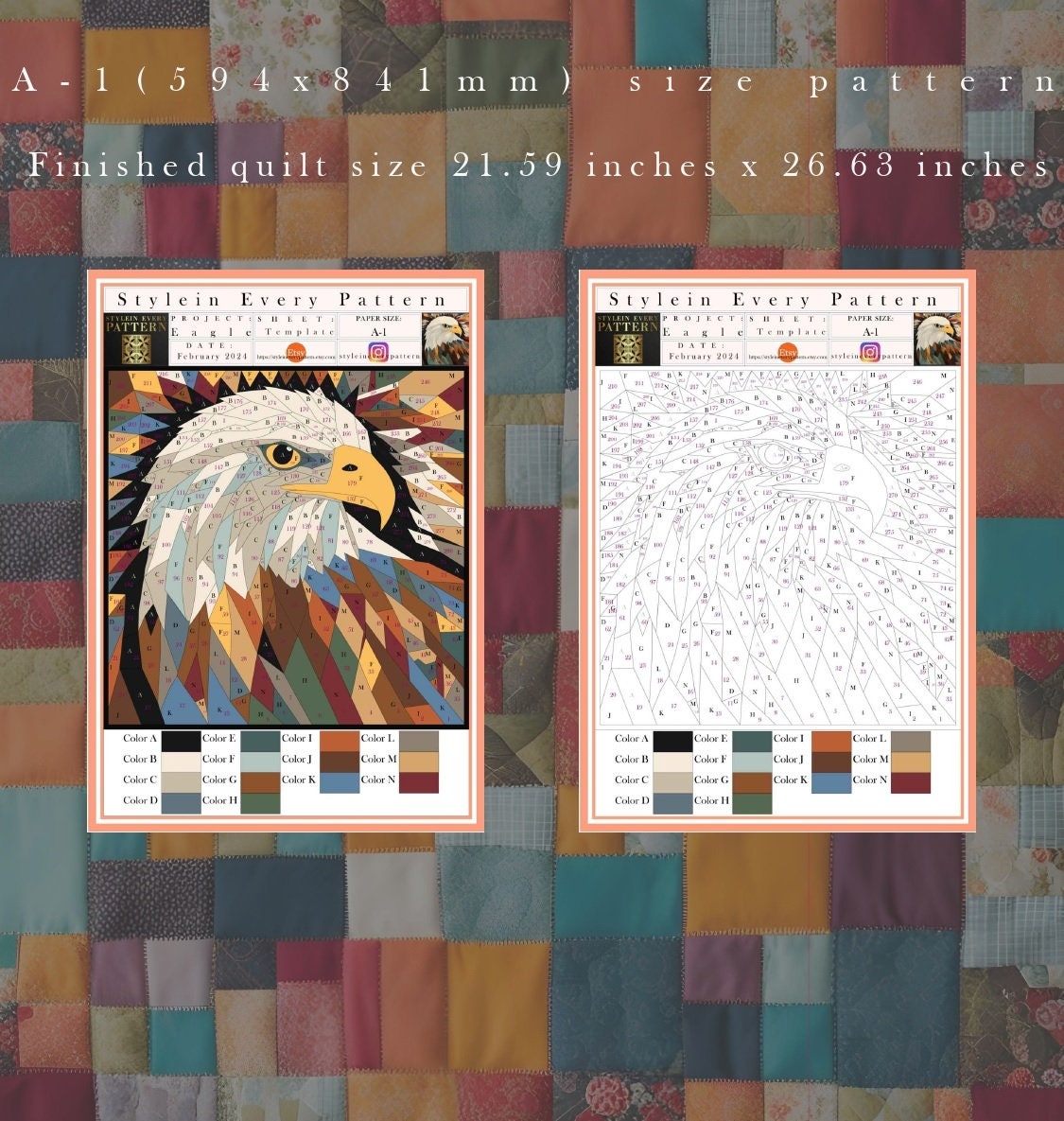 Eagle Quilt , Eagle Quilt Pattern , Eagle Patchwork Pattern , Eagle Sewing Pattern , Animal ...