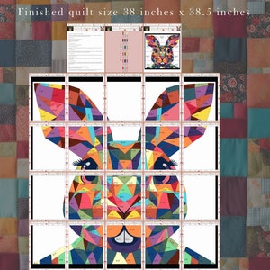 Bunny Patchwork Pattern, Bunny Quilt Pattern, Animal Quilts, Quilt ...