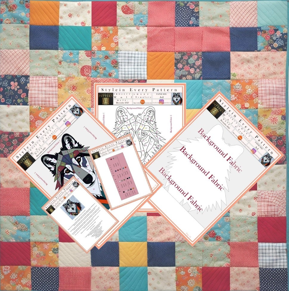 Patchwork Wolf Pattern , Wolf Quilt Pattern , PDF Quilt Pattern ,quilt ...