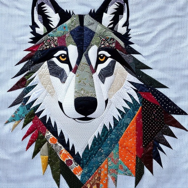 Patchwork Wolf Pattern - Etsy
