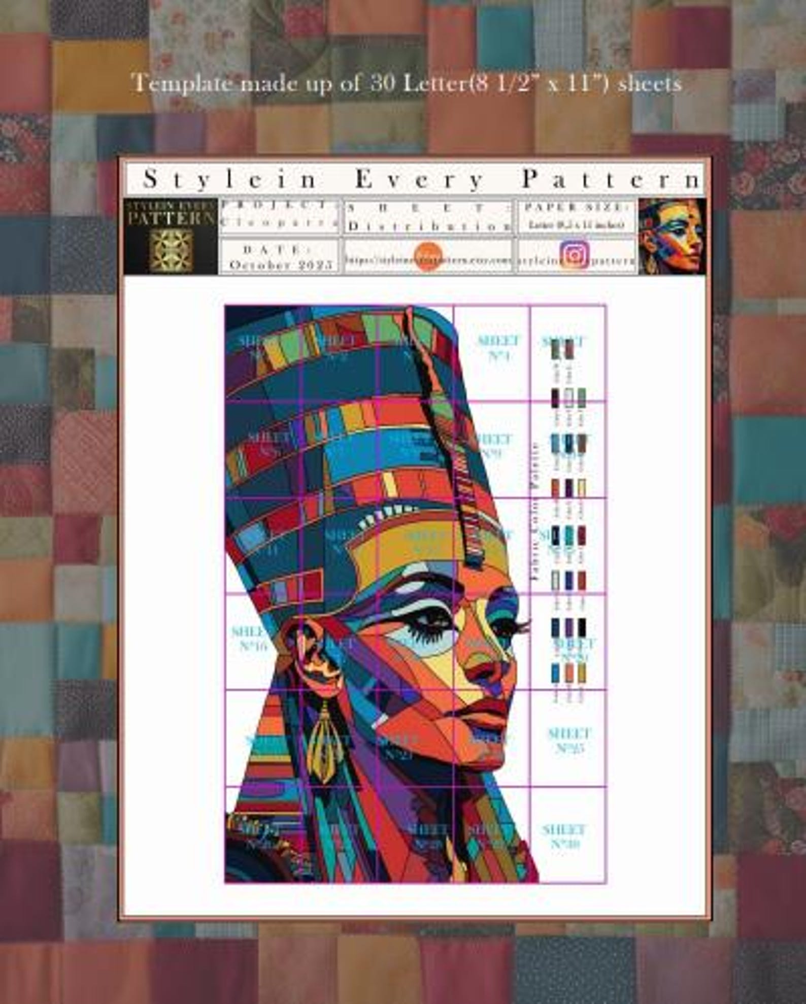 Portrait Quilt Pattern PDF – Modern Face Collage Quilt Template ...