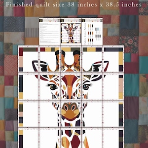 Giraffe Patchwork Pattern, Giraffe Quilt Pattern, Giraffe Sewing Pattern, Animal Quilt, Animal ...