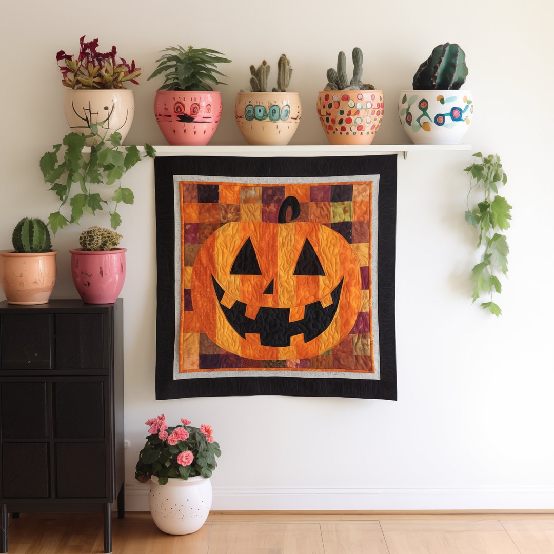 Halloween Patchwork Pattern, Halloween Quilt, Patchwork Pumpkin ...