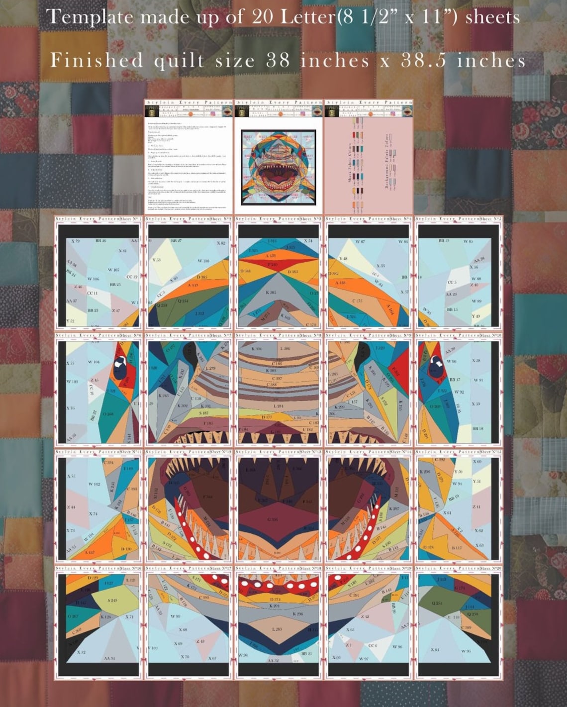 Shark Patchwork Pattern , Shark Quilt Pattern , Animal Quilts , Quilt ...