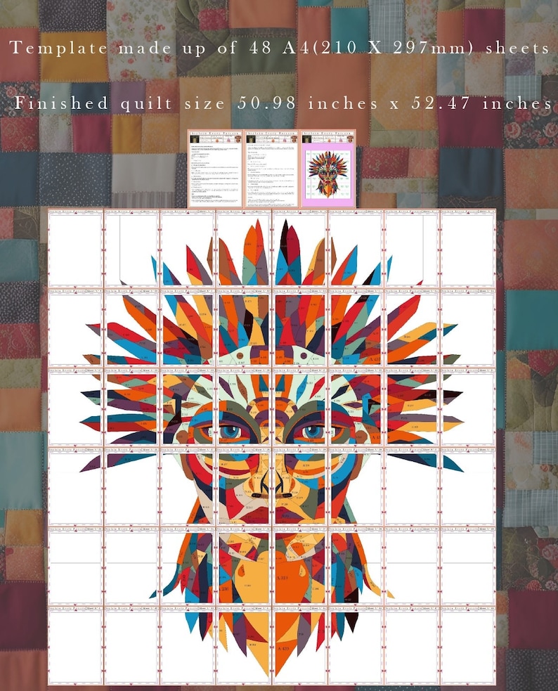 Indian Patchwork, Quilt Pattern Ethnic , Patchwork Sewing Tribal ...