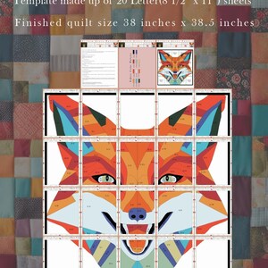 Fox Quilt Pattern , Fox Patchwork Pattern , Animal Quilt Pattern ...