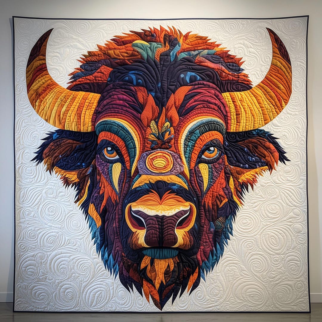 Bison Patchwork Pattern, Animal Quilt Pattern, Patchwork Bison, Bison ...
