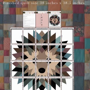 Hedgehog Quilt Pattern , Quilt Block Pattern , Beginner Quilt Pattern , Modern Quilt Pattern ...