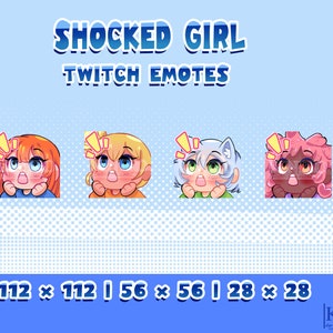 Shocked Cute Girl Twitch Emote - Etsy