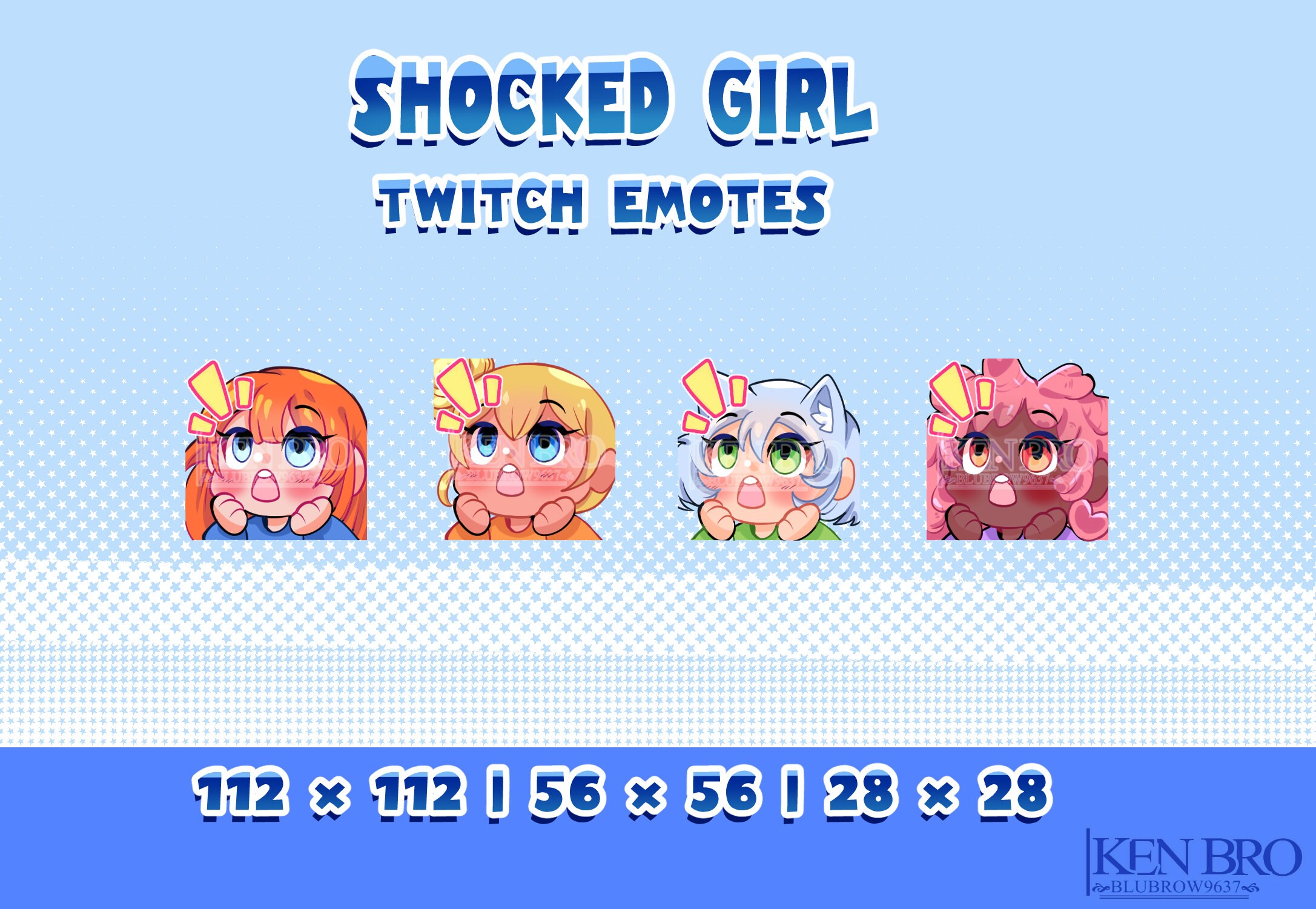 Shocked Cute Girl Twitch Emote - Etsy