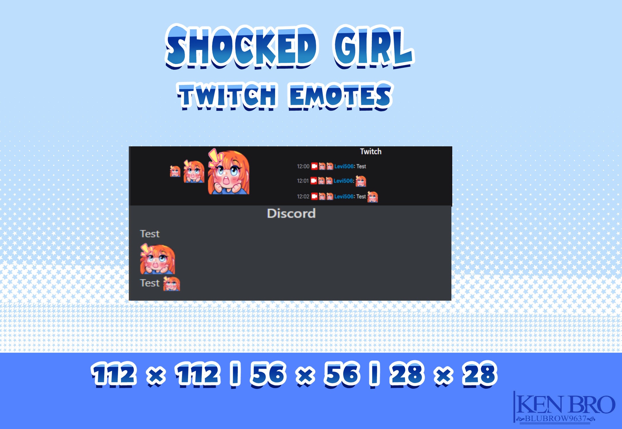 Shocked Cute Girl Twitch Emote - Etsy