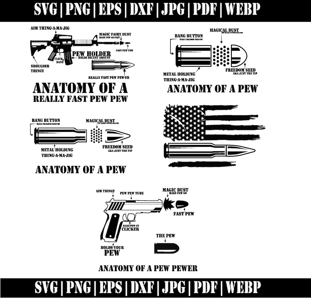 Anatomy of a Pew SVG, Pew Pew Svg, Gun Svg, Triggernometry Svg ...