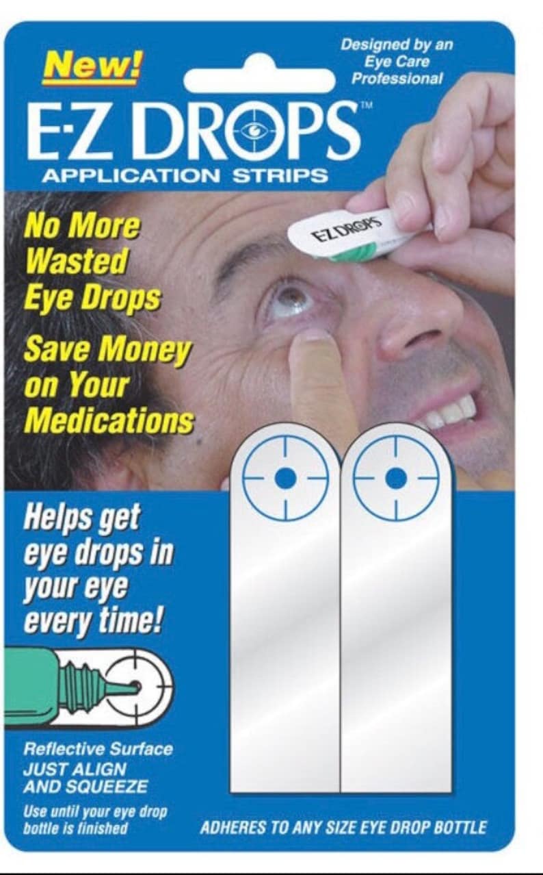 E-Z DROPS Eye Drop Application Strips, Guide, Device, Aid, Helper ...