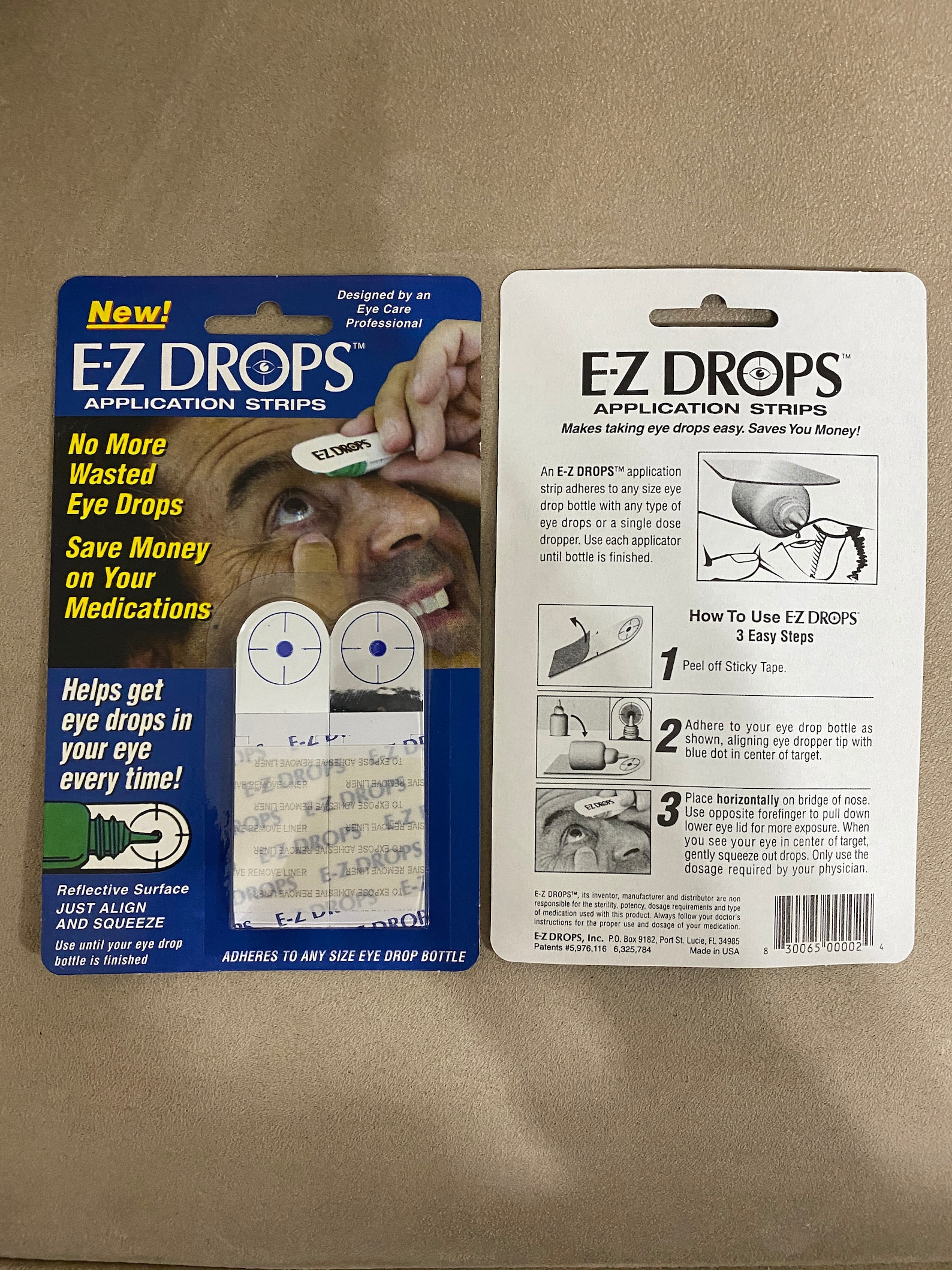 E-Z DROPS Eye Drop Application Strips, Guide, Device, Aid, Helper ...