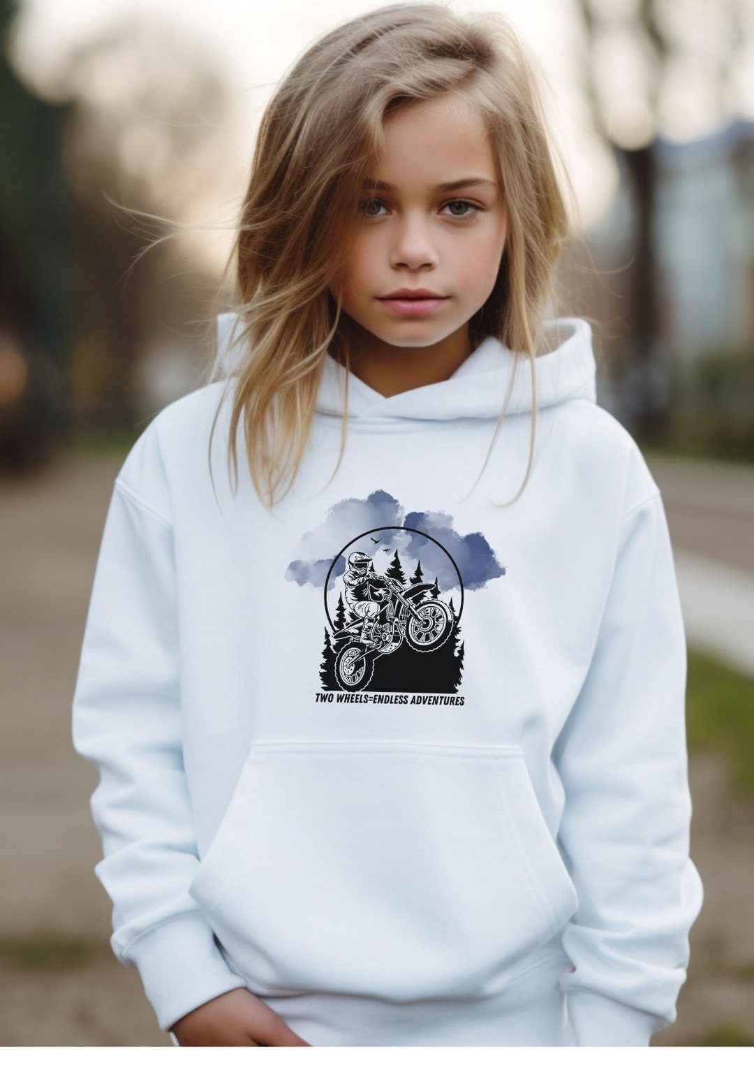 Youth Motorcycle Hoodie, Two Wheels Endless Adventure Kids Dirt Bike ...