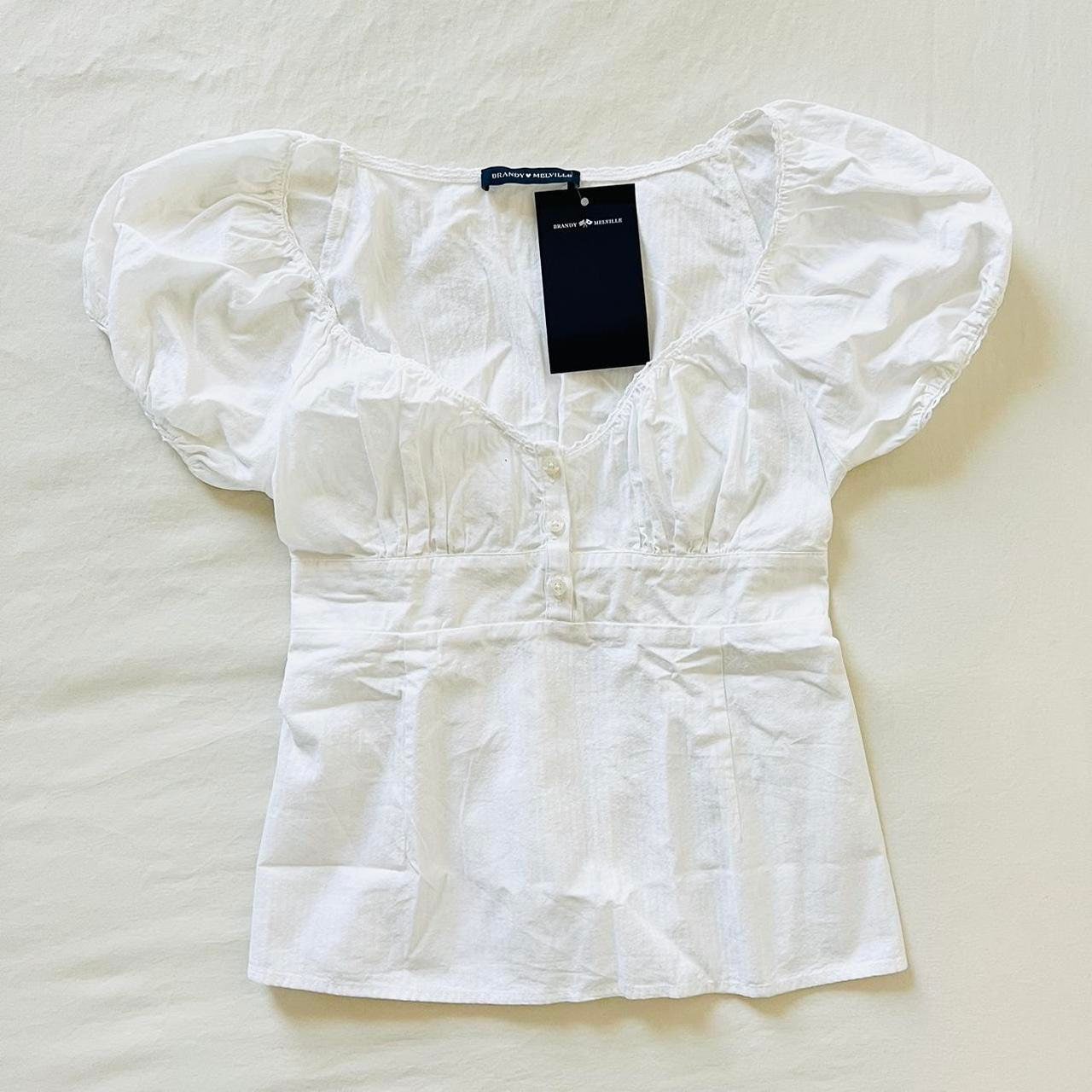 BNWT Brandy Melville/john Galt White Blair Babydoll Ruffle Top With ...