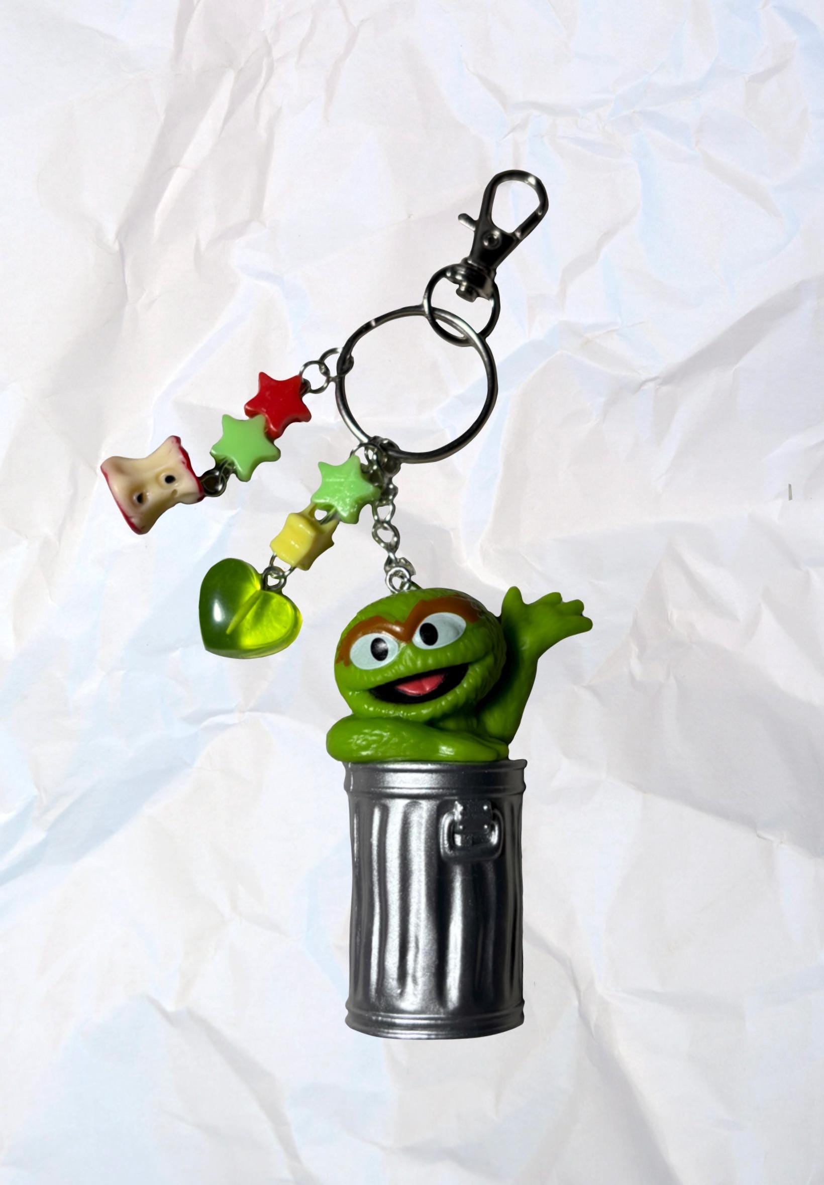Oscar the Grouch Muppet Sesame Street Purse Charm Keychain - Etsy