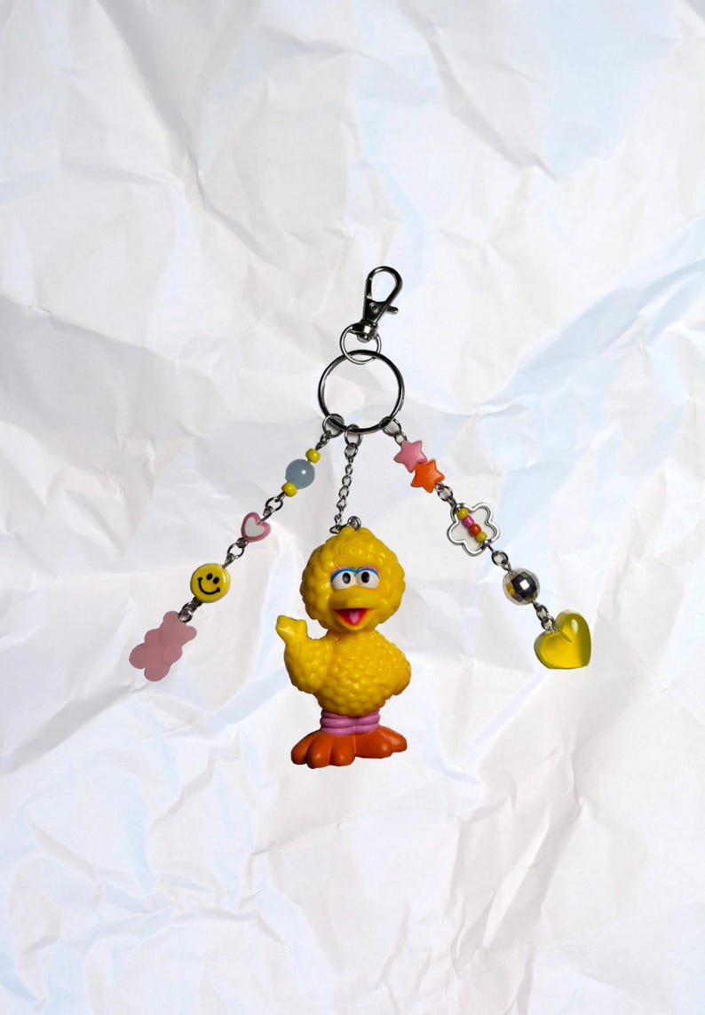 Big Bird Yellow Muppet Sesame Street Gold Purse Charm Keychain - Etsy