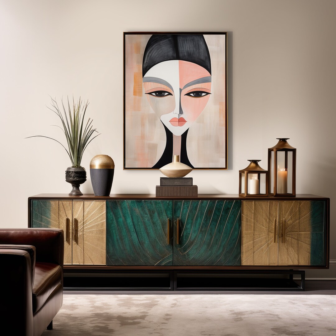 Picasso Style Female Face With a Subtle Cubism Esq Vibe. Harlequin ...