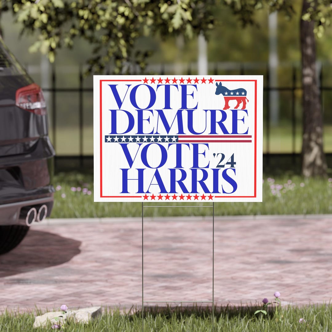 Vote Demure Vote Harris 2024 Yard Sign, Kamala Harris, Tim Walz ...
