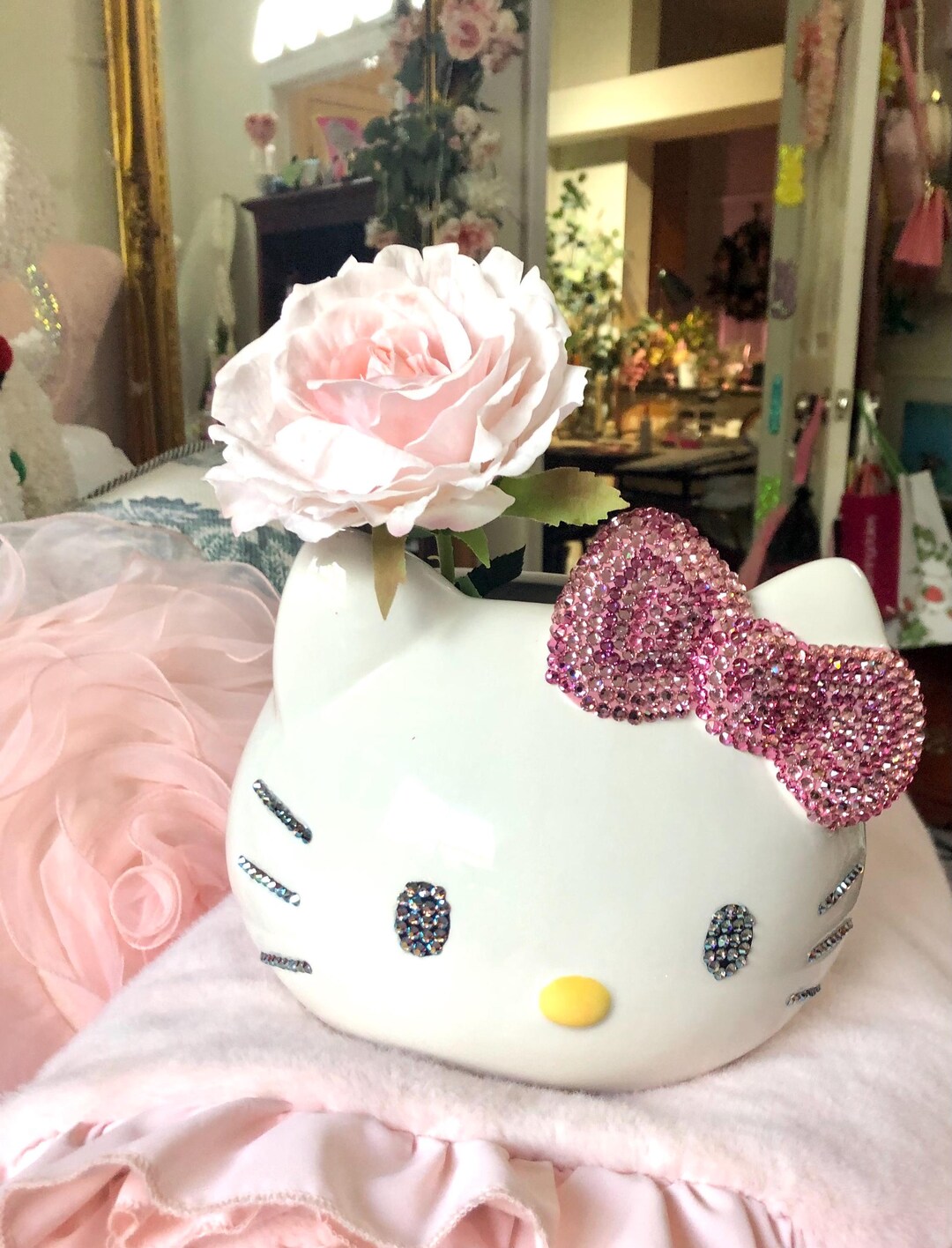 Bedazzled Pink Big Hello Kitty Vase - Etsy