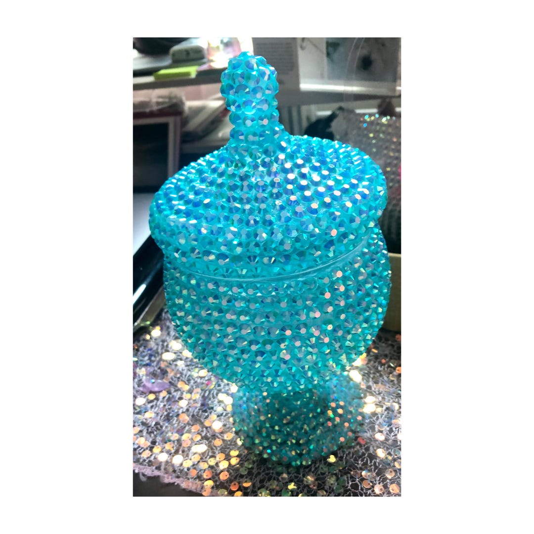 Aqua Blue Glam Bling Candy Jar - Etsy