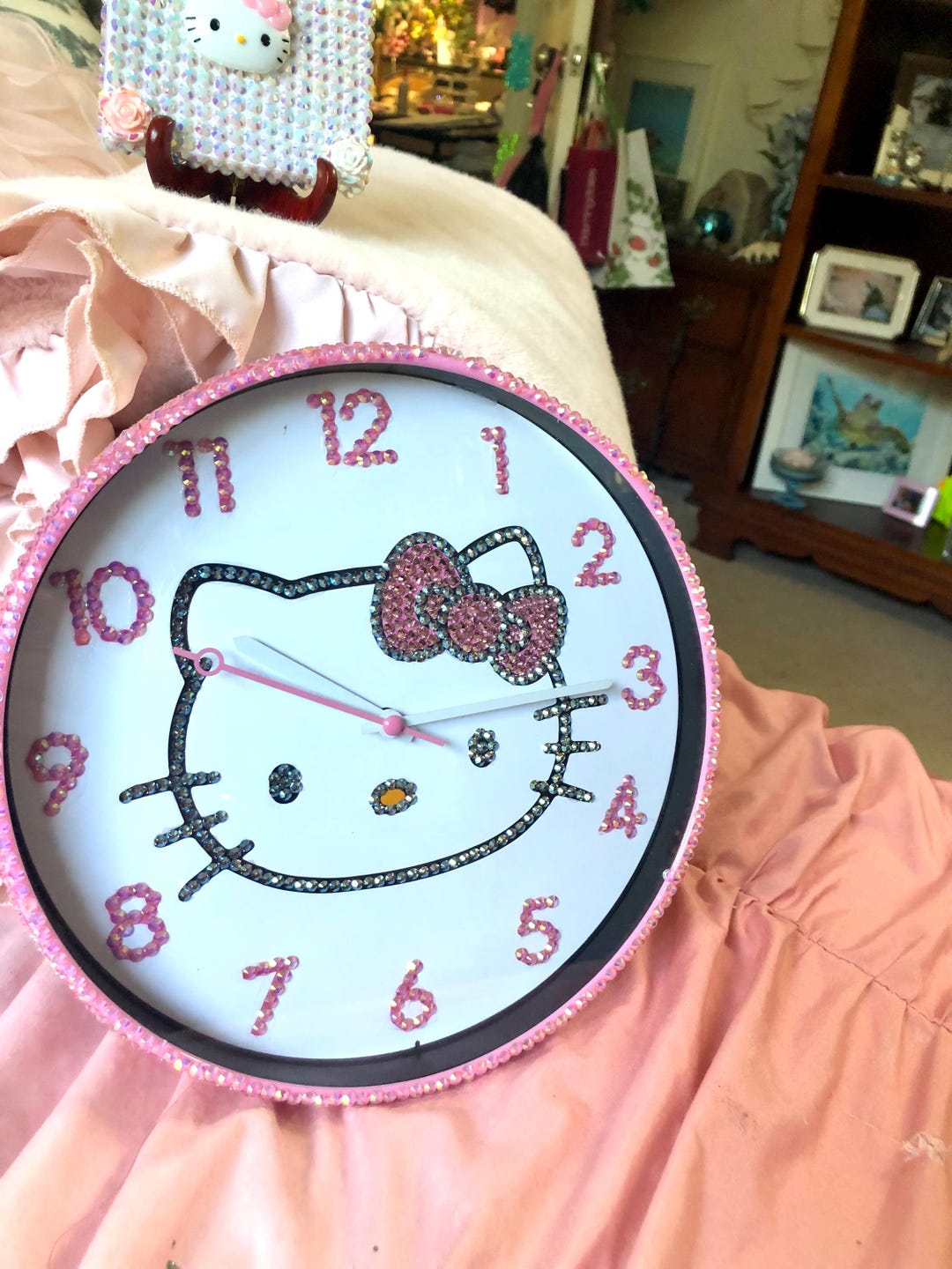 Bedazzled Hello Kitty Clock - Etsy