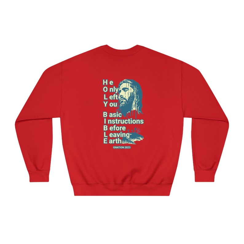 Gnation Jesus and Holy Bible Sweater, Faithful Clothing, Christian Gift ...