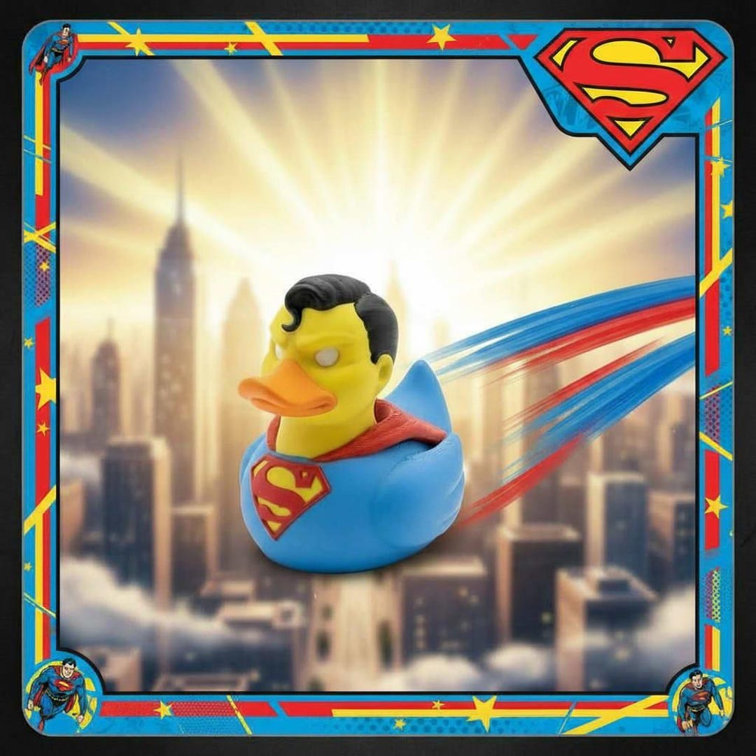 Superduck Figure – 3D Printed Superman Duck Collectible | Heroic Home ...