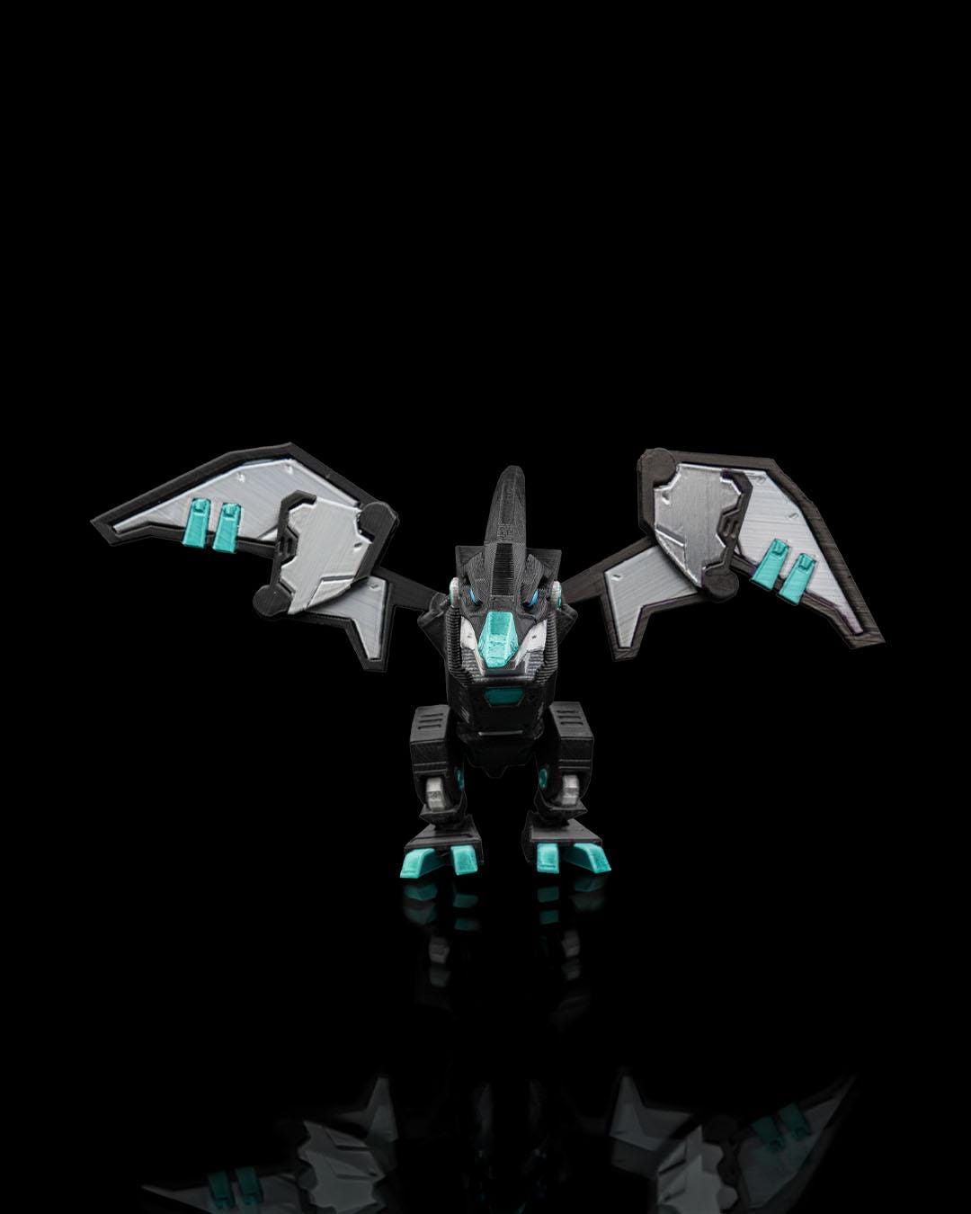 Pterobot - 3D Printed Articulated Pterodactyl Dinobot Toy | Poseable Robot Dino | Optional ...